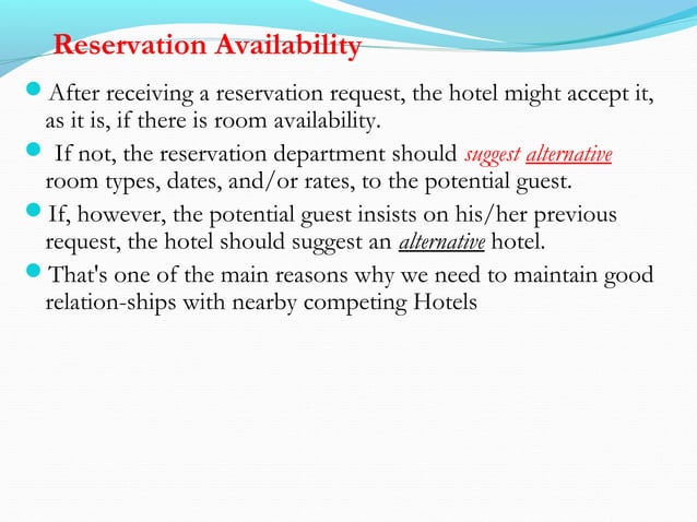 Types of reservation | PPT | Hotel Properties | Real Estate