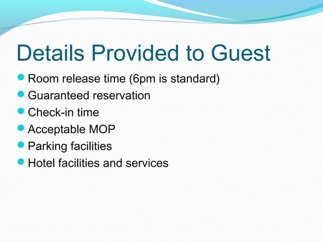 Types of reservation | PPT | Hotel Properties | Real Estate