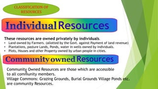 CLASSIFICATION OF RESOURCES CLASS 10TH CBSE/NCERT/JKBOSE | PPTX