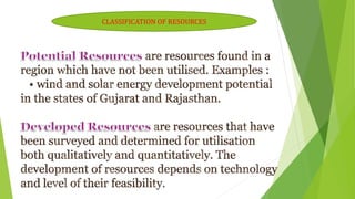 CLASSIFICATION OF RESOURCES CLASS 10TH CBSE/NCERT/JKBOSE | PPTX