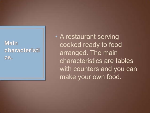 Types of restaurants | PPTX | Bars & Restaurants | Attractions