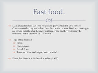 Types of restaurants | PPTX