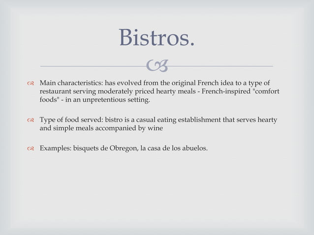 Types of restaurants | PPTX | Bars & Restaurants | Attractions