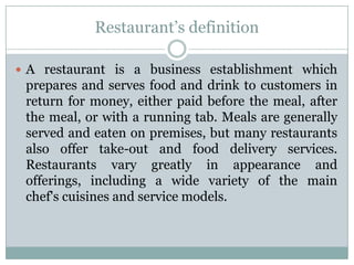 Typesofrestaurants | PPT