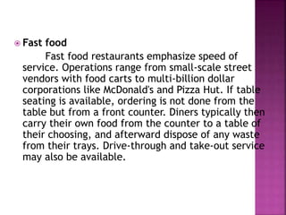 Types of restaurants | PPT