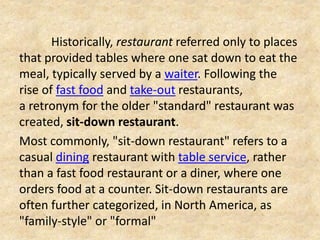 Types of restaurants | PPTX