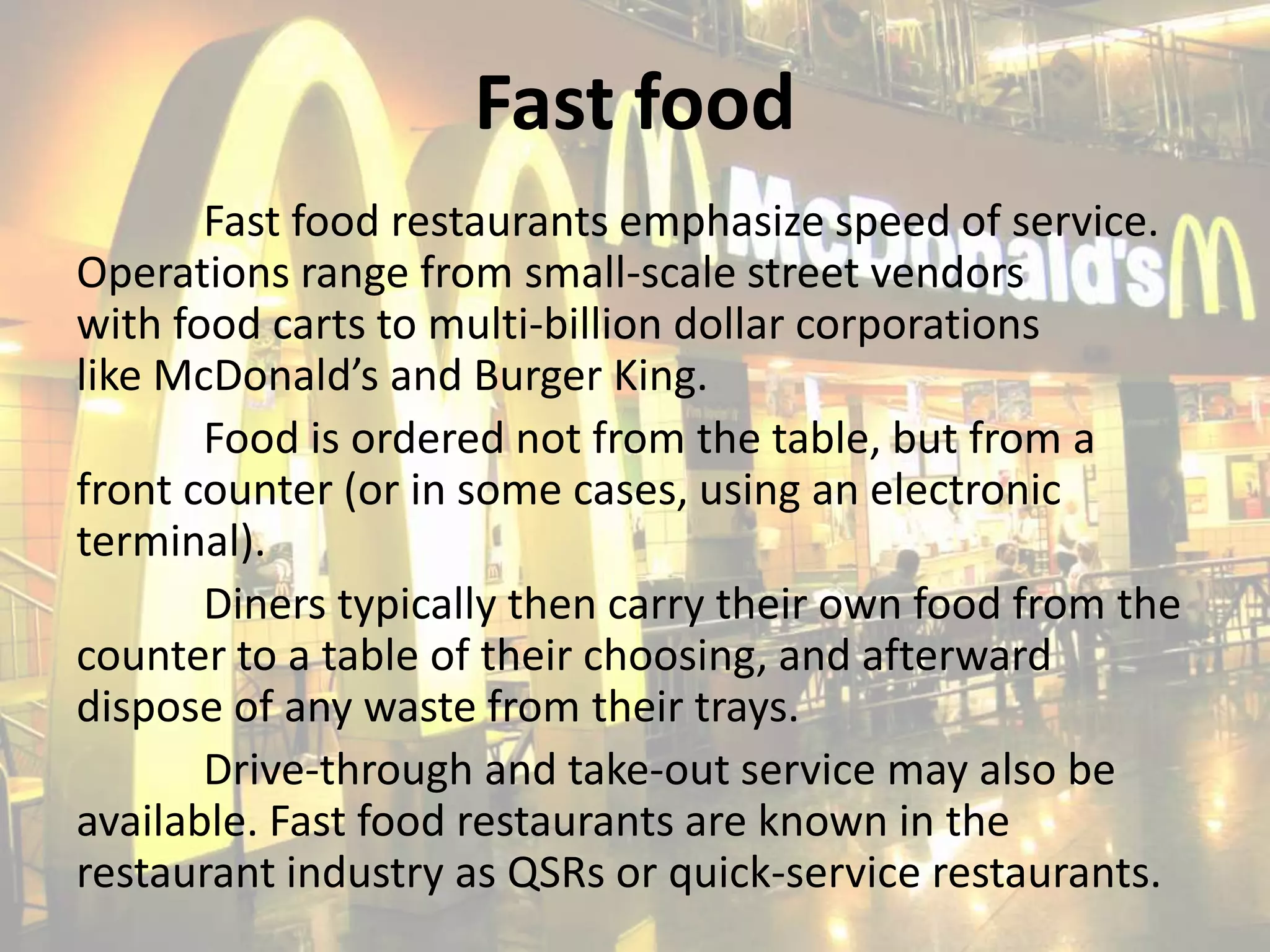 Types of restaurants. | PPT
