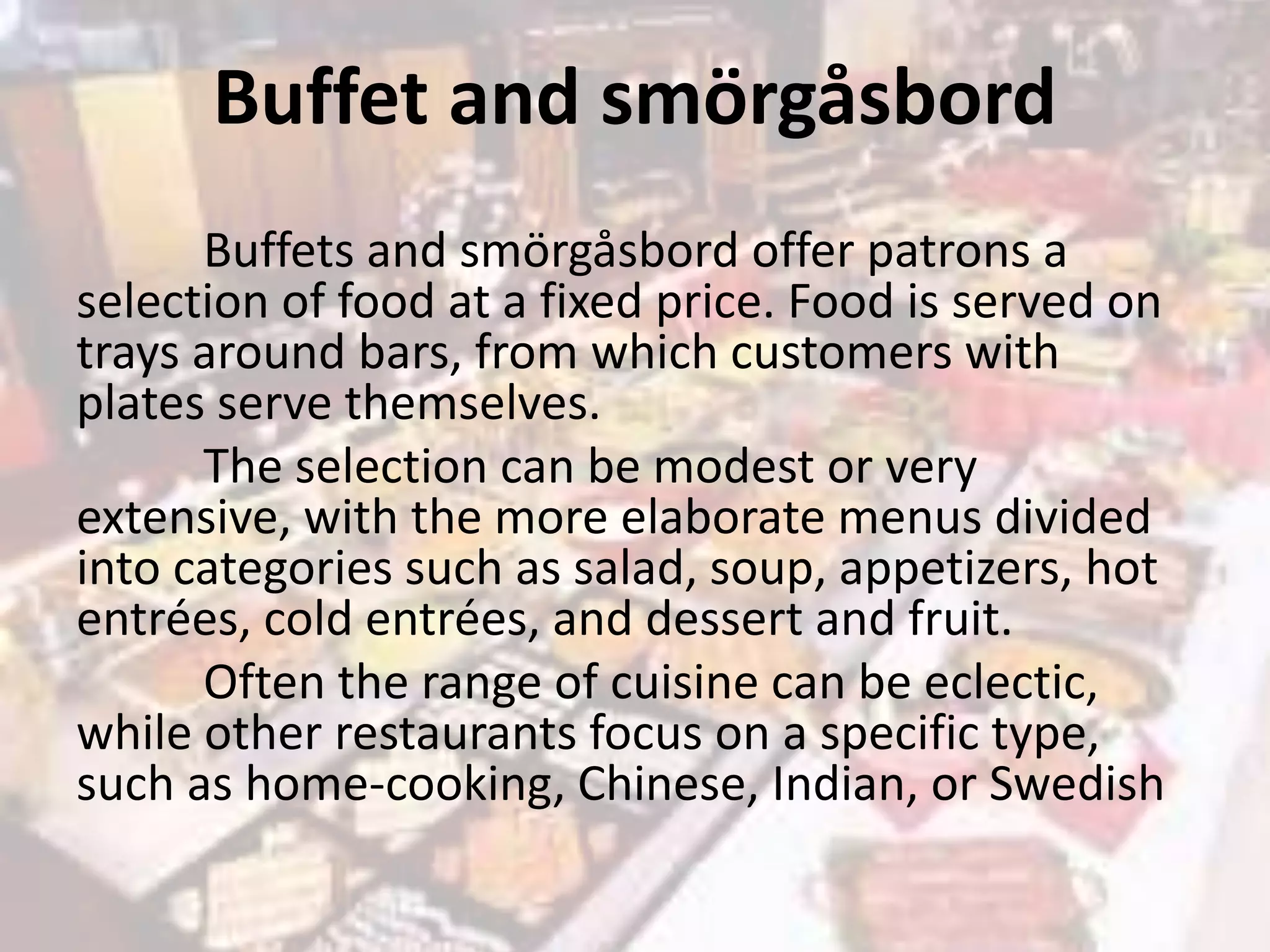 Types of restaurants. | PPT