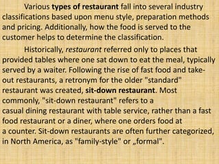 Types of restaurants. | PPT