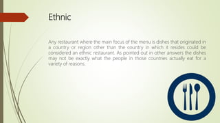 Types of restaurants | PPTX