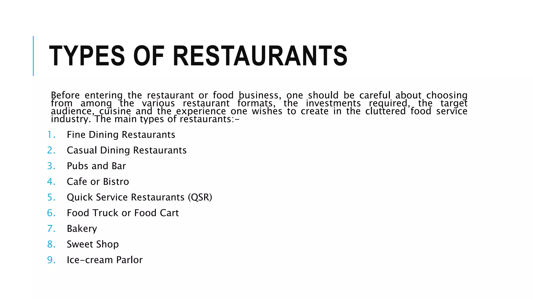 Types Of Restaurants - mba ttm .pptx