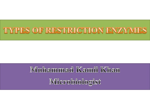 Types of restriction enzymes | PPTX | Chemistry | Science