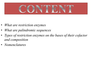 Types of restriction enzymes | PPTX