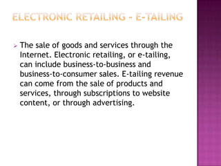 Types of retail | PPTX | Retail Industry | Industries