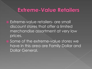 Types of retailers | PPTX | Retail Industry | Industries
