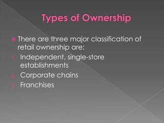 Types of retailers | PPTX | Retail Industry | Industries