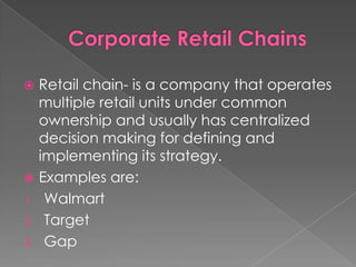 Types of retailers | PPTX | Retail Industry | Industries