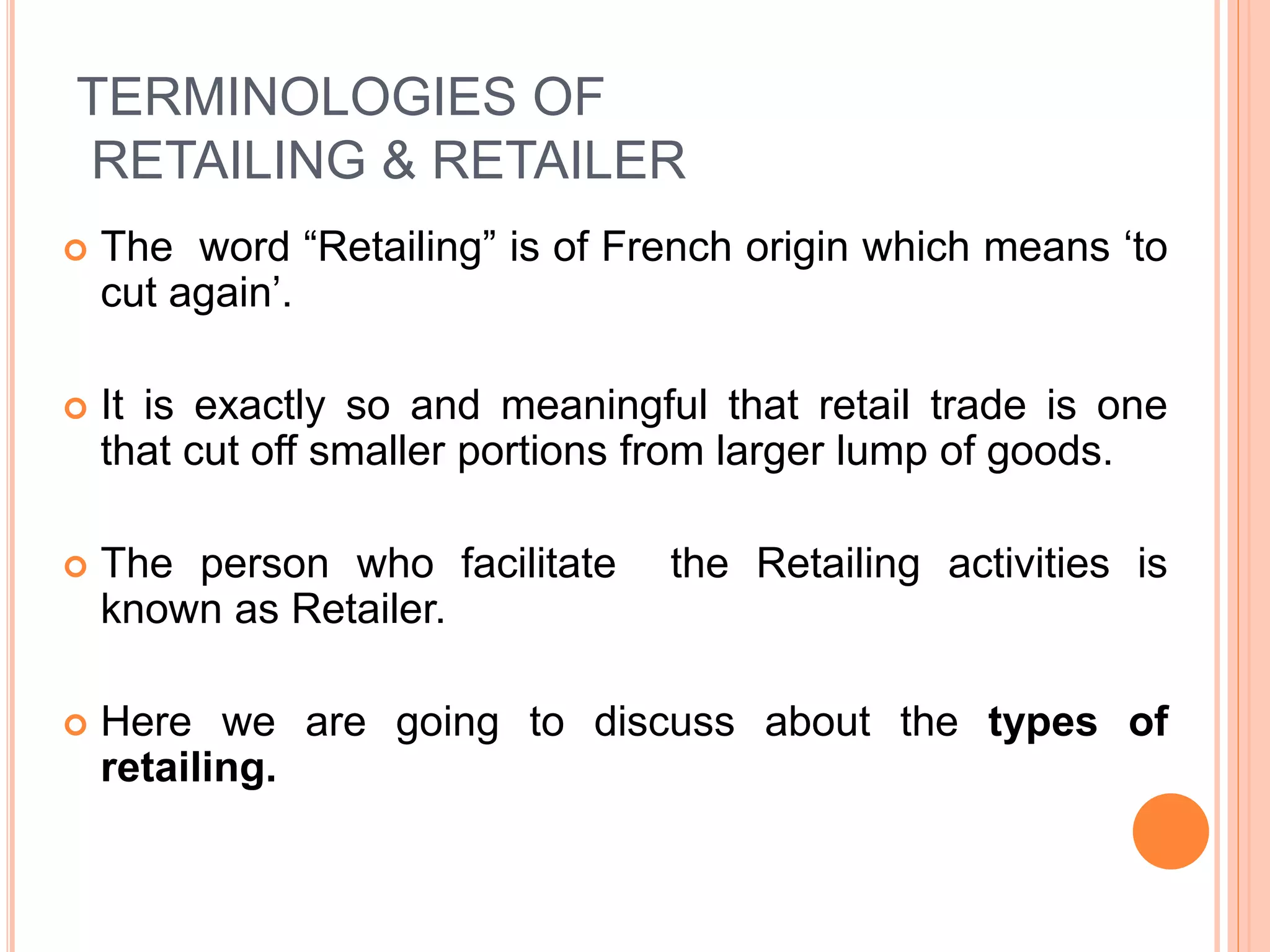 Types of retailers’ middlemen | PPTX