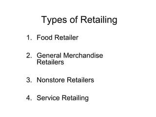 Types of retailing | PPT
