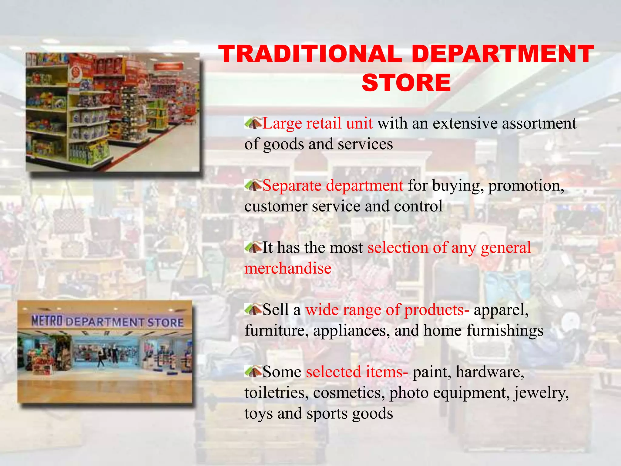 Types of retail stores | PPTX