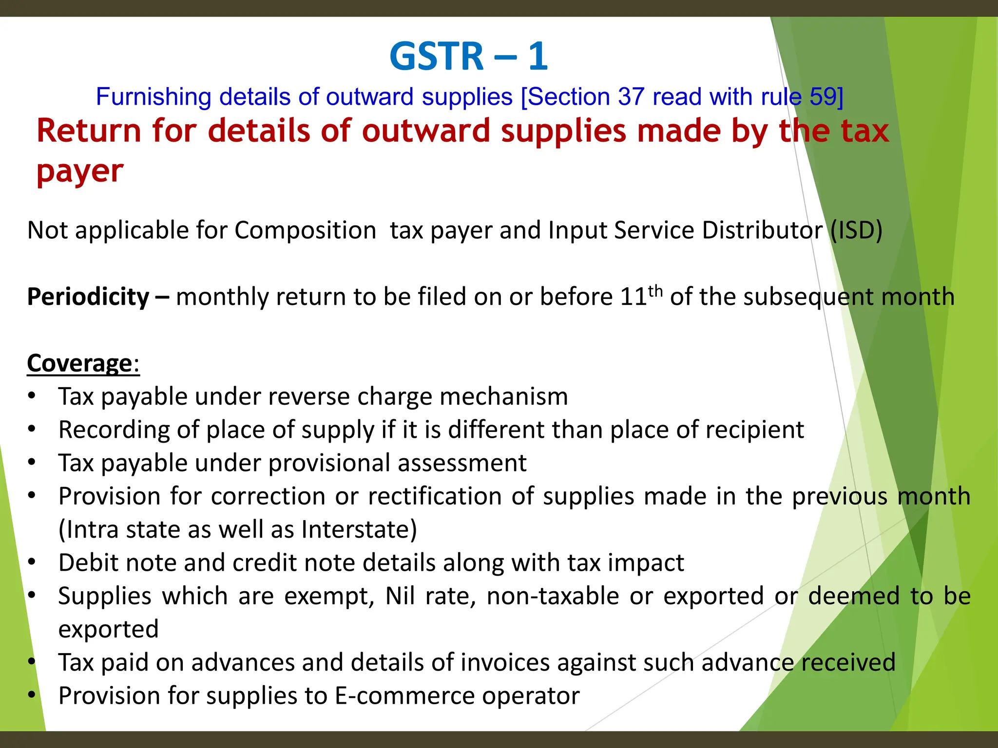Types of returns under GST PPT updates as june 2024 | PPTX