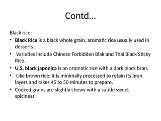 Types of rice and its storage. Varieties of rice | PPT