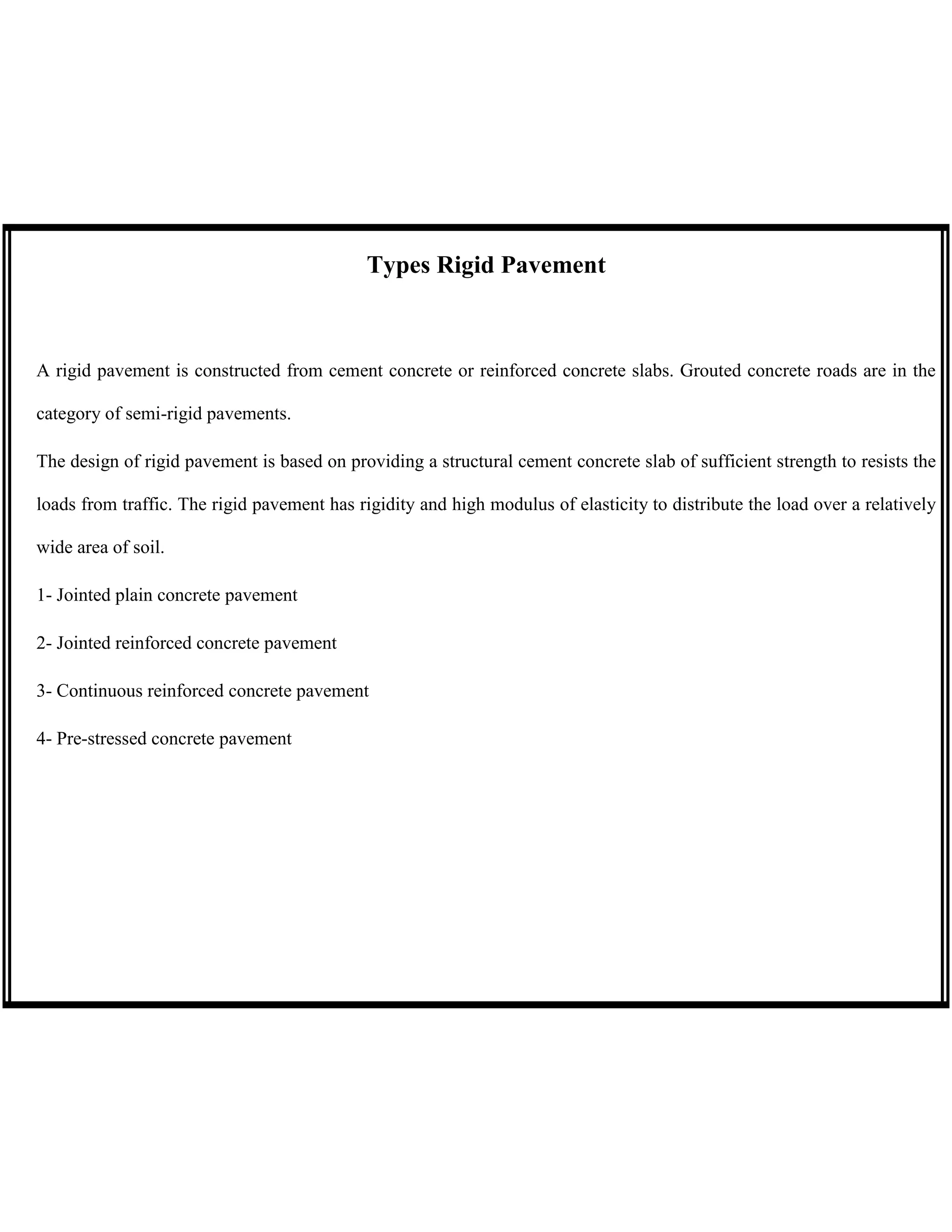 Types of Rigid Pavements | PDF
