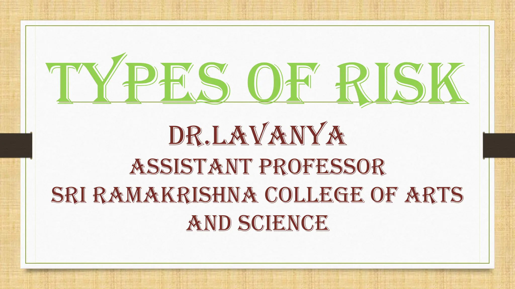 Types of Risk - Systematic and Unsystematic risk.pptx