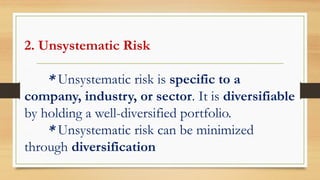 Types of Risk - Systematic and Unsystematic risk.pptx