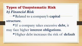 Types of Risk - Systematic and Unsystematic risk.pptx