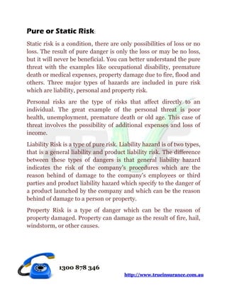 Types Of Risks | PDF | Insurance | Personal Finance