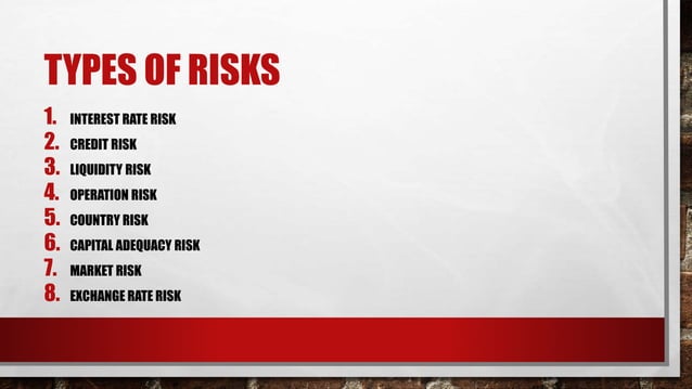 The types of risks in banks | PPTX