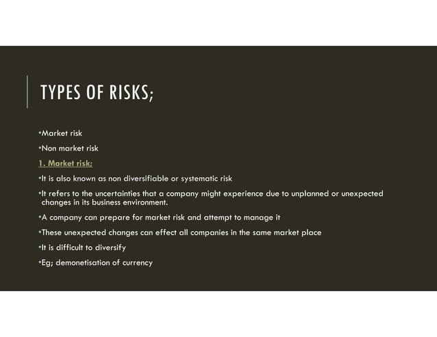 Types of risks investment decision | PPT