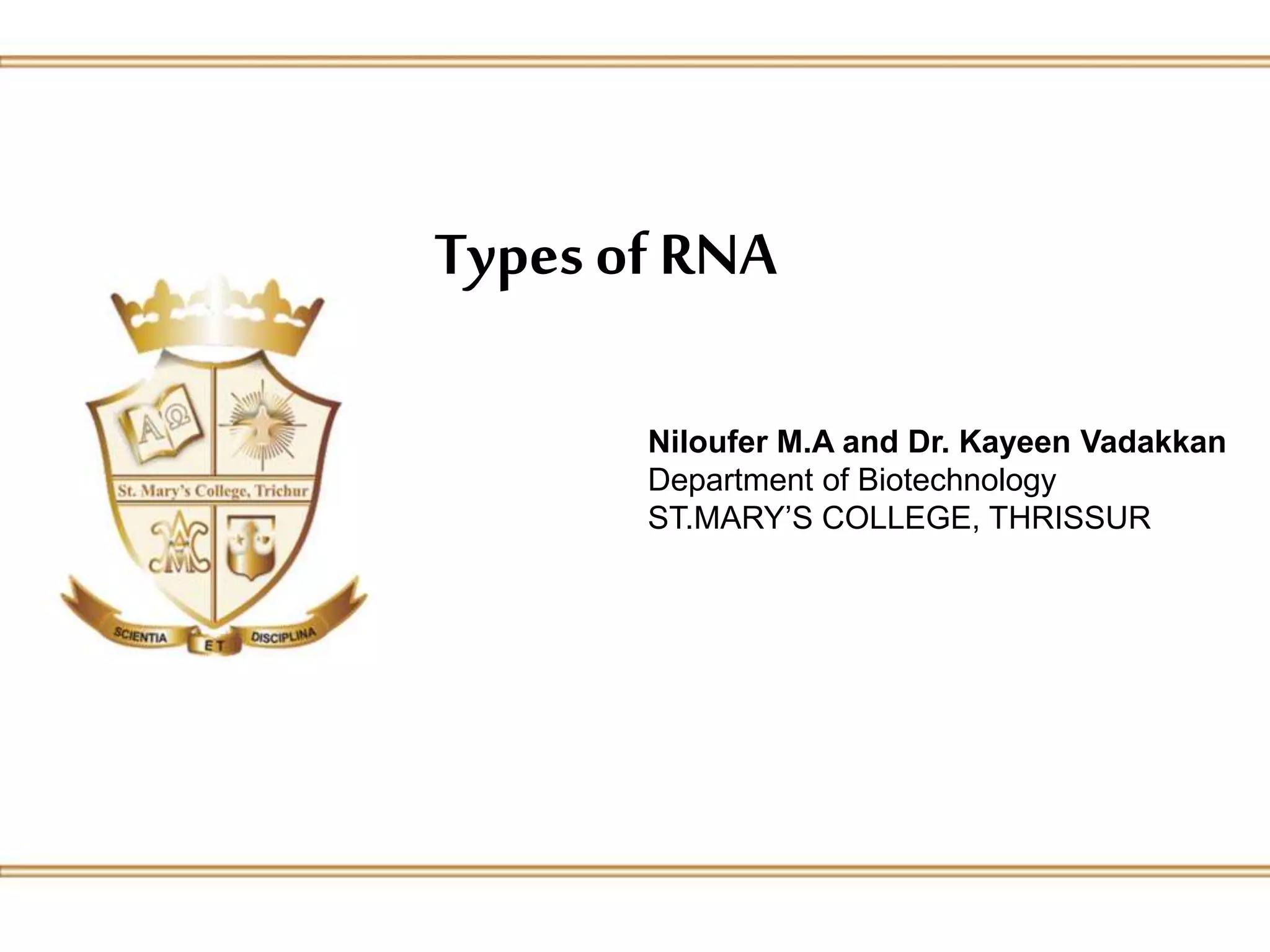 Types of RNA | PPTX