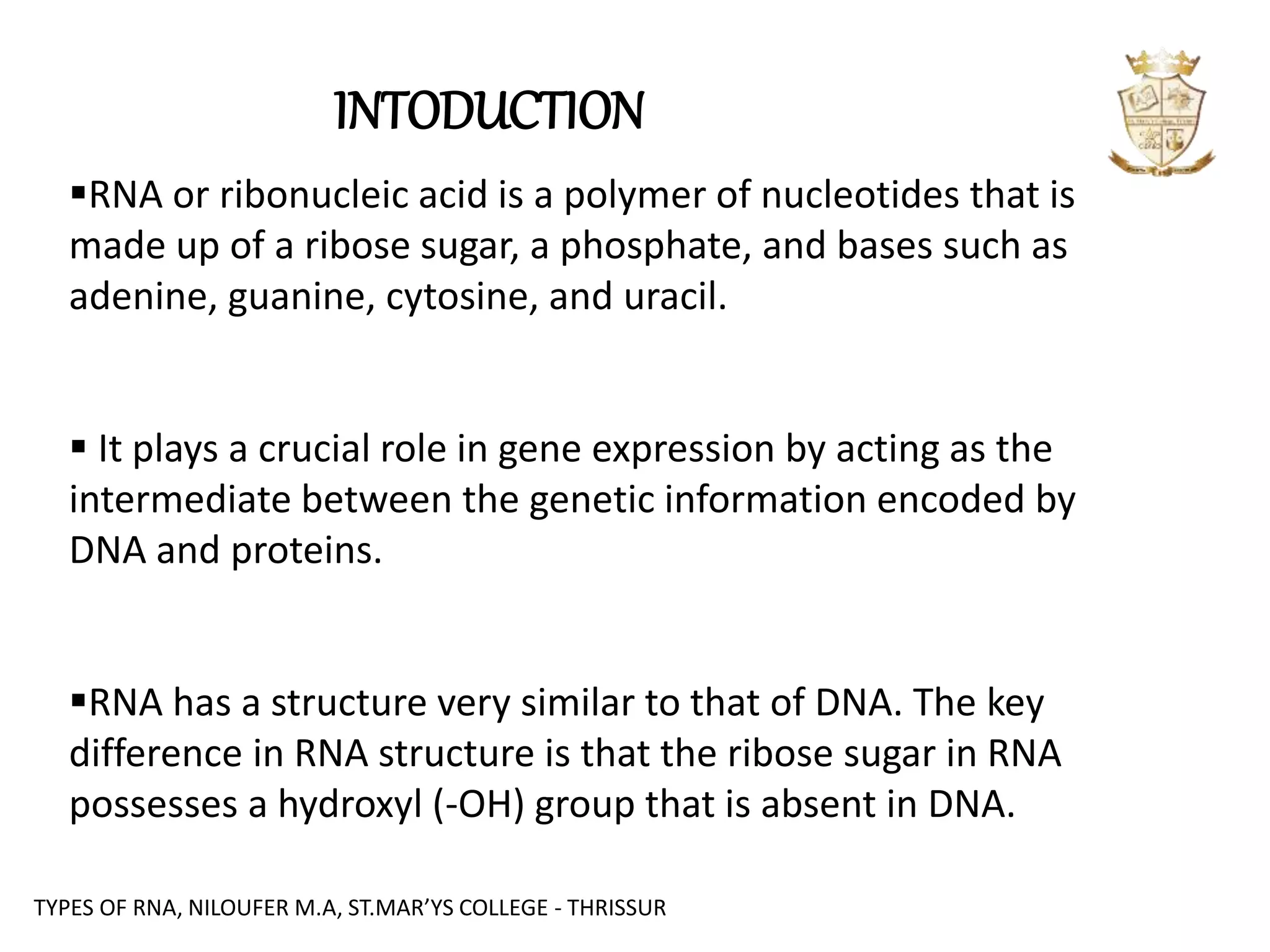 Types of RNA | PPTX