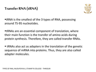 Types of RNA | PPTX