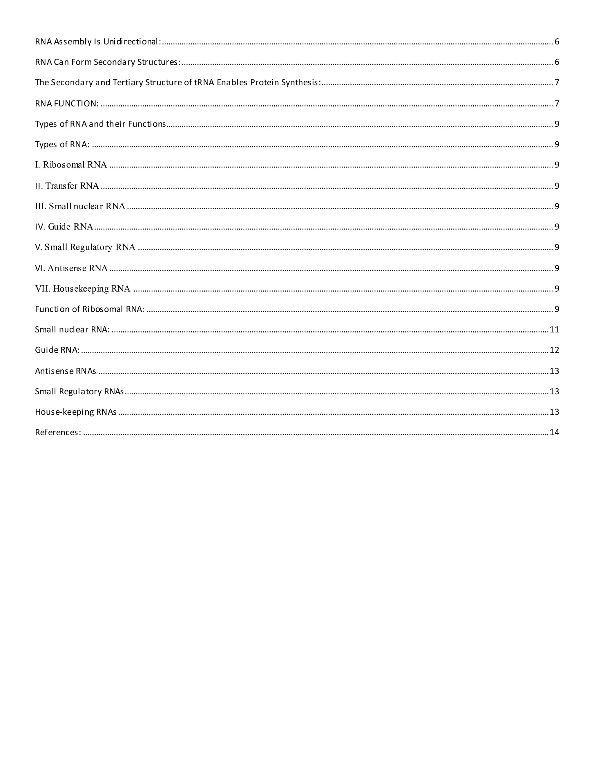 Types Of Rna And Their Functions Docx Programming Languages Computing