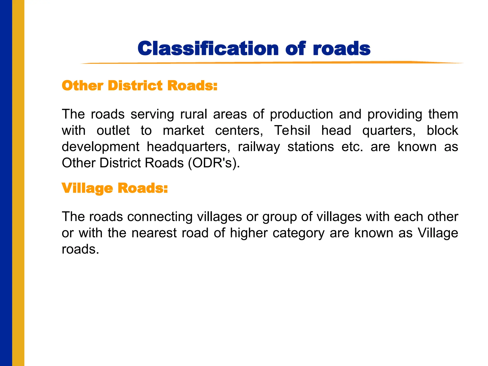 Types of road highway engineering in india | PPT
