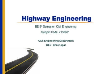 Types of road highway engineering in india | PPT