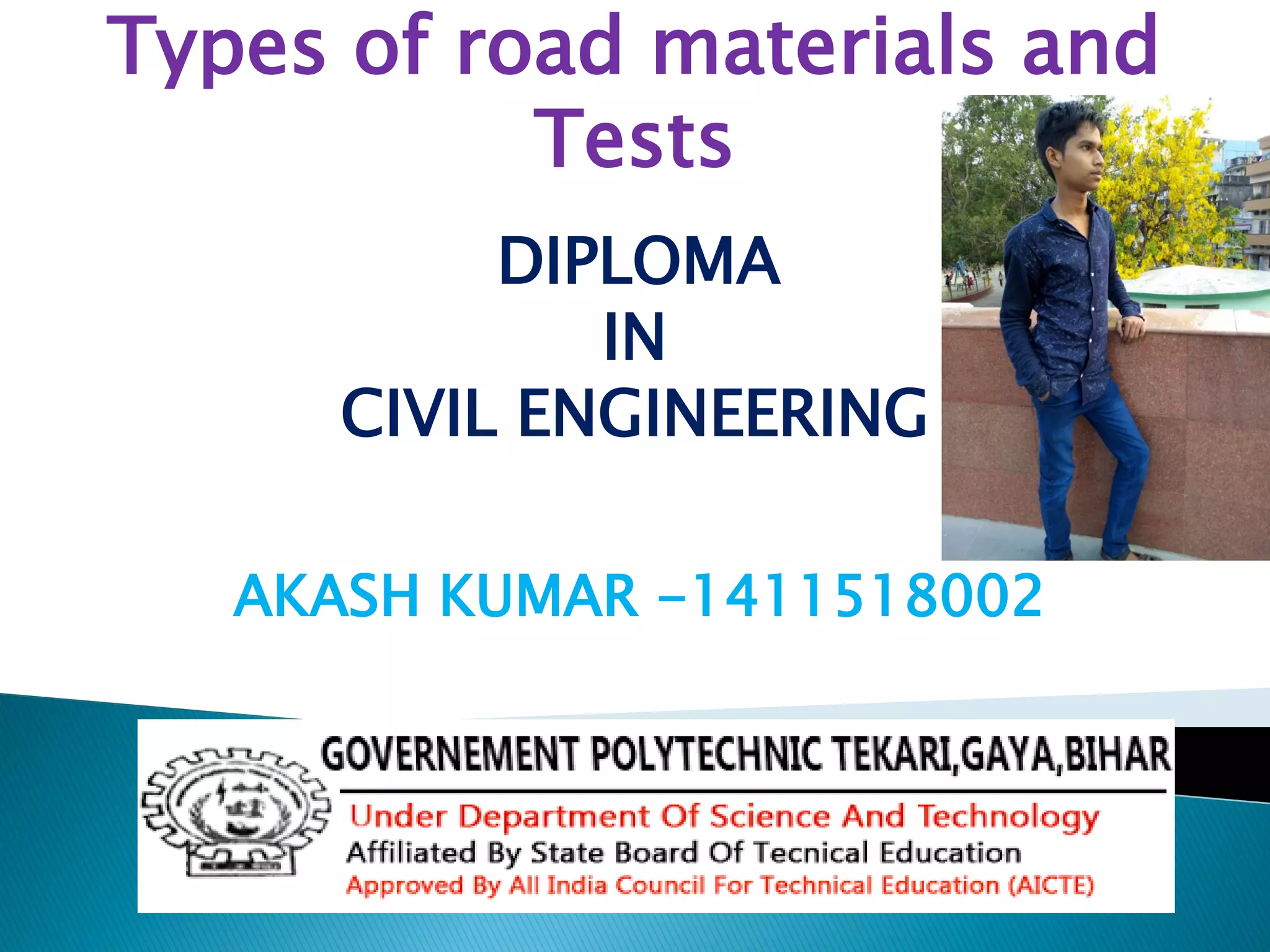 Types of road material and its tests | PDF