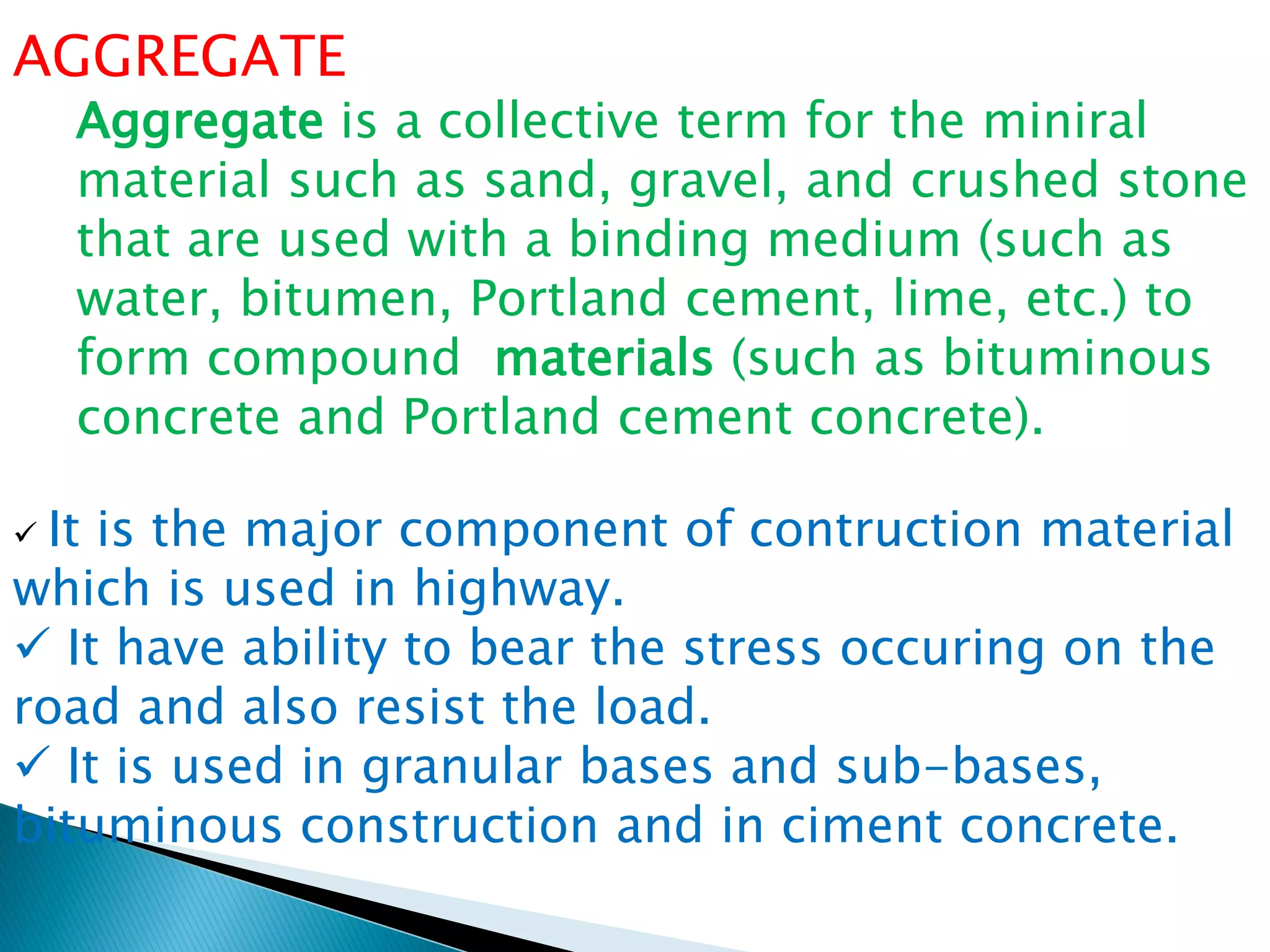 Types of road material and its tests | PDF