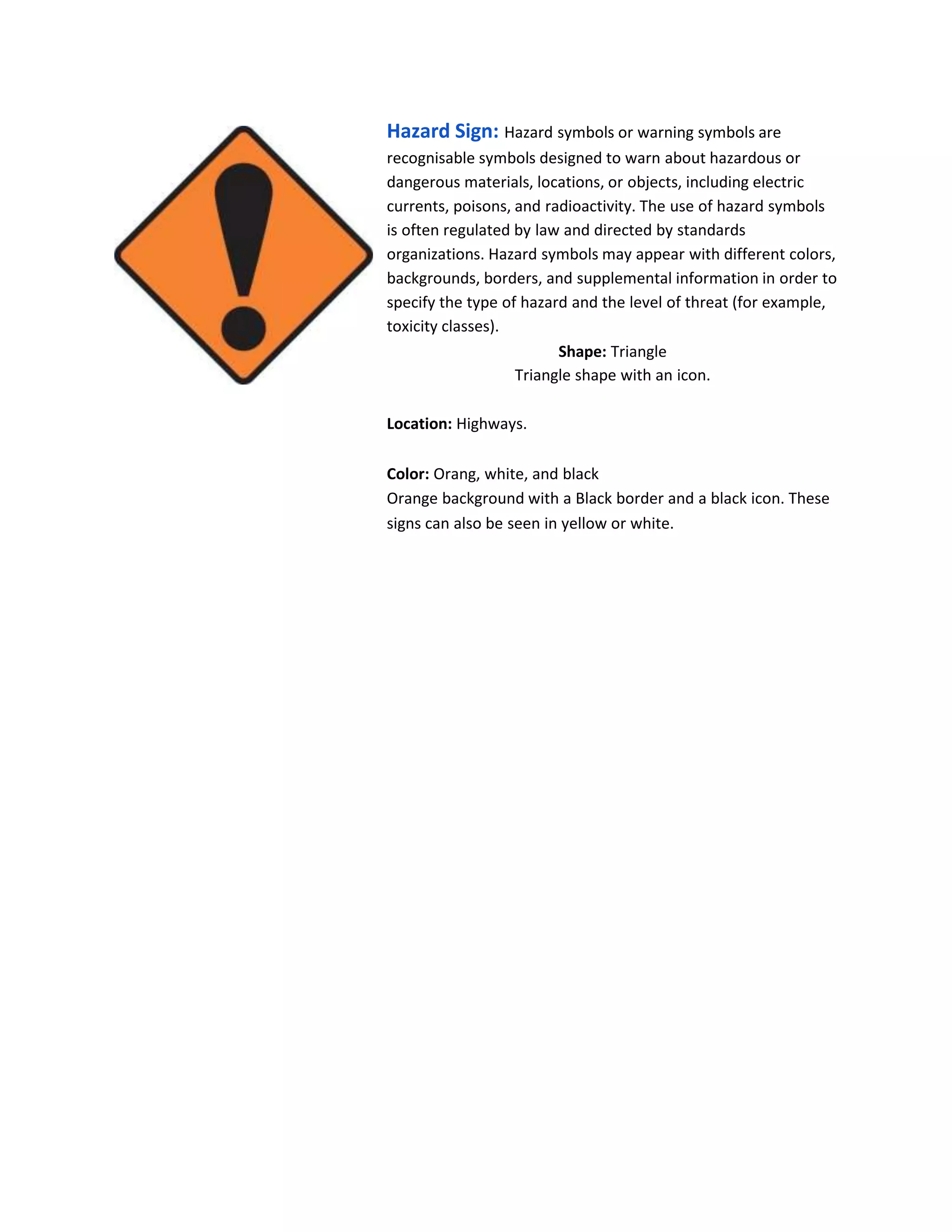 Types of road warning signs | PPT