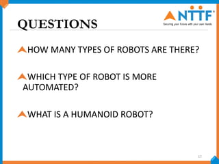 TYPES OF ROBOTS IN INDUSTRY ON THE BASIS OF THEIR DEGREE OF FREEDOM..pptx