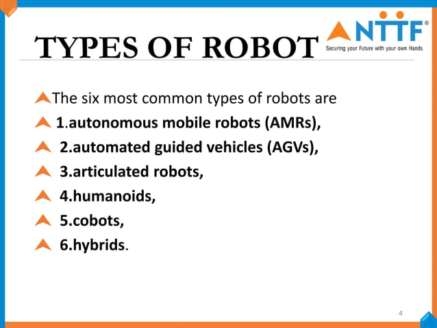 TYPES OF ROBOTS IN INDUSTRY ON THE BASIS OF THEIR DEGREE OF FREEDOM..pptx | Robotics ...