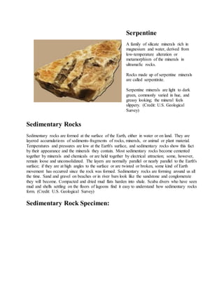 Types of rocks | DOCX