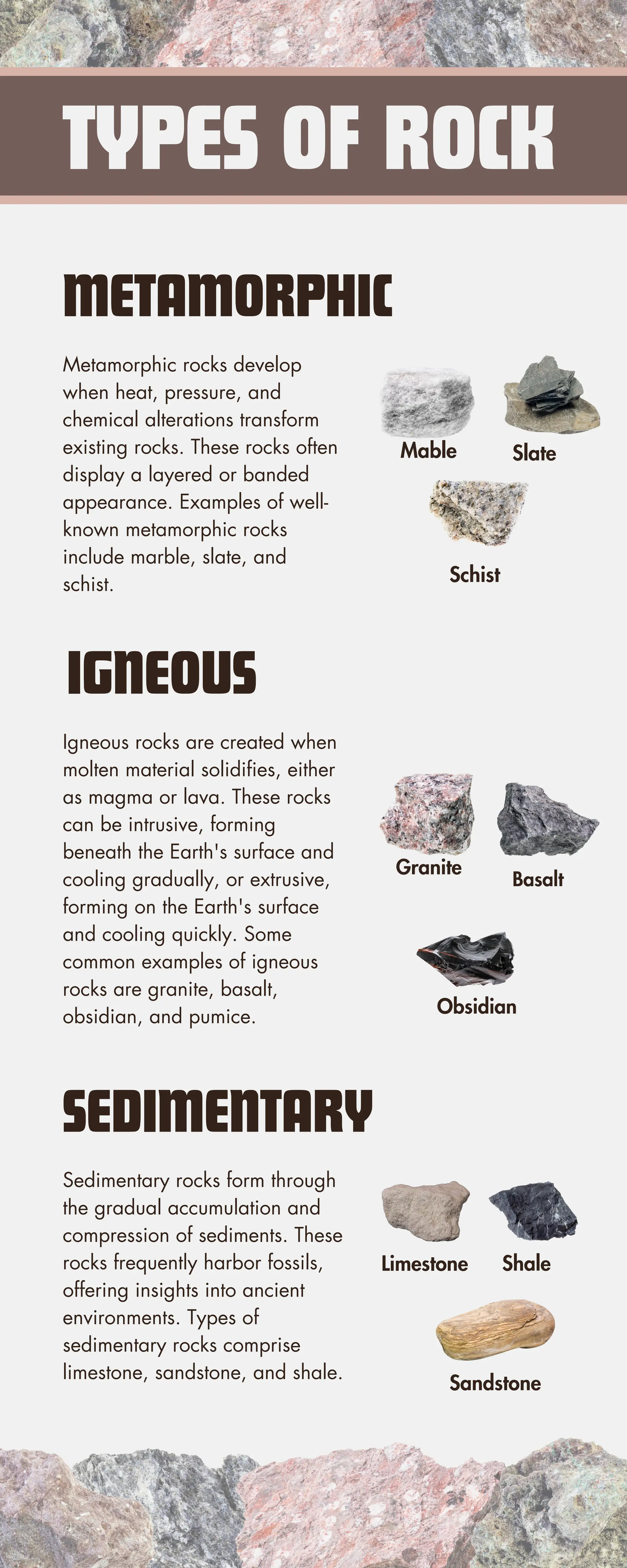 TYPES OF ROCKS (SUMMARY OF THREE TYPES OF ROCKS) | PDF