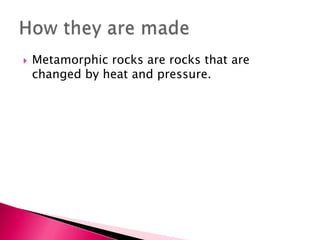 Types of rocks metamorphic | PPTX