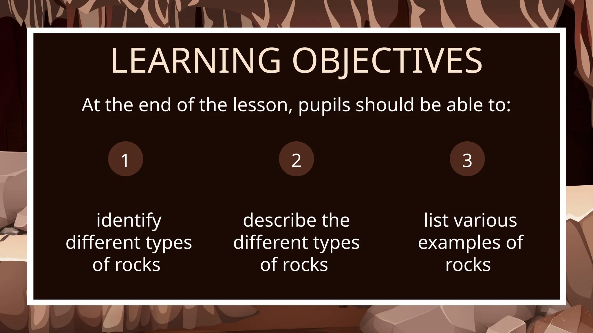 Types of Rocks Educational Presentation in Brown and White Cartoon ...