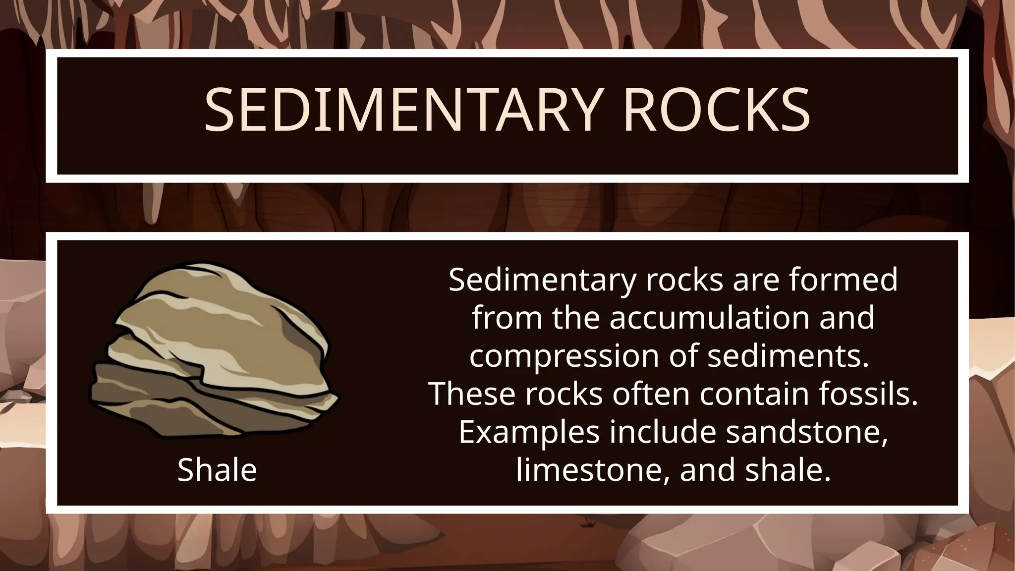 Types of Rocks Educational Presentation in Brown and White Cartoon ...