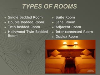 Types of room | PPTX | Hotels and Motels | Travel Type